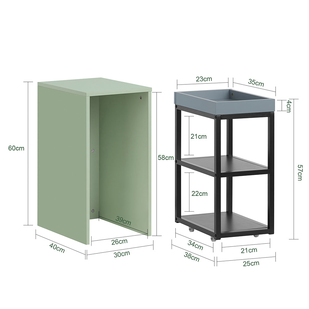 SoBuy Satsbord set om 2 Sidobord Soffbord Cafébord Laptopbord FBT145-G ...